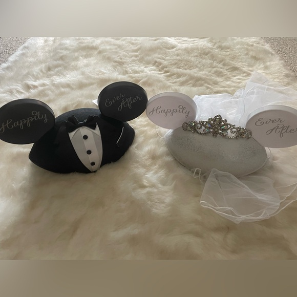 Disney | Accessories | Disney Fairy Tale Weddings Bride And Groom Ears ...